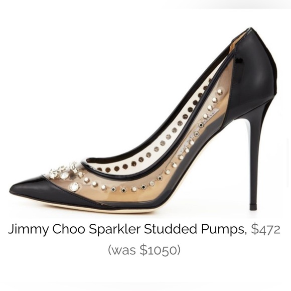 Jimmy Choo | Shoes | Jimmy Choo Sparkler Pointtoe Studded Pump Black ...